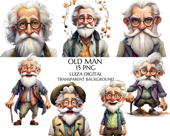 Old Man Animated Clipart Fun