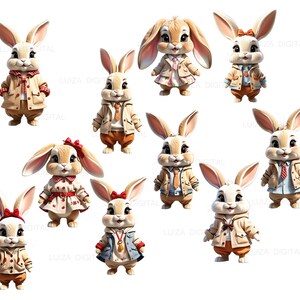 Rabbit Clipart, Cute Easter Bunny Clipart, Cartoon Bunnies Png ...