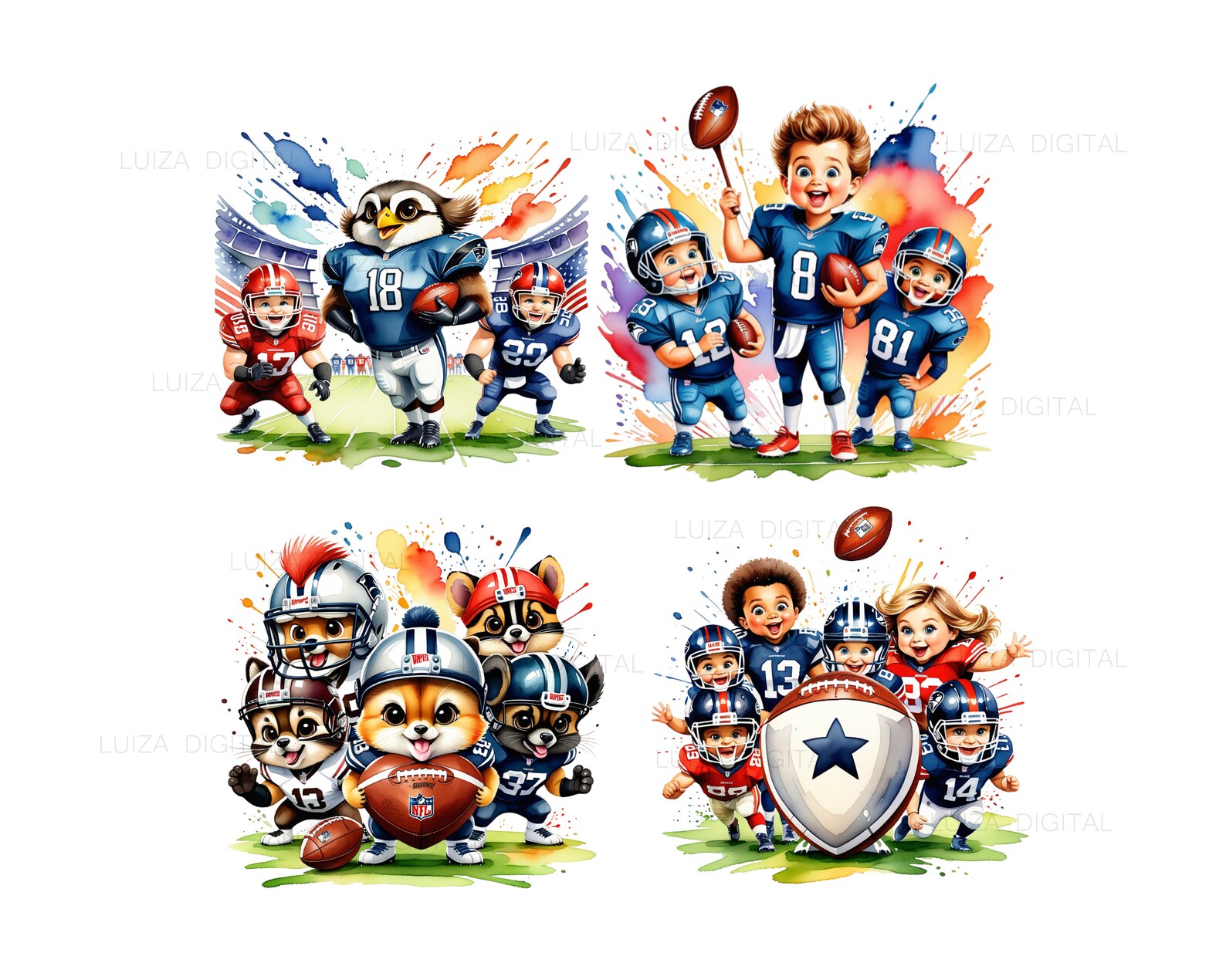 Superbowl Png, Watercolor American Football Clipart, Watercolor Sport ...