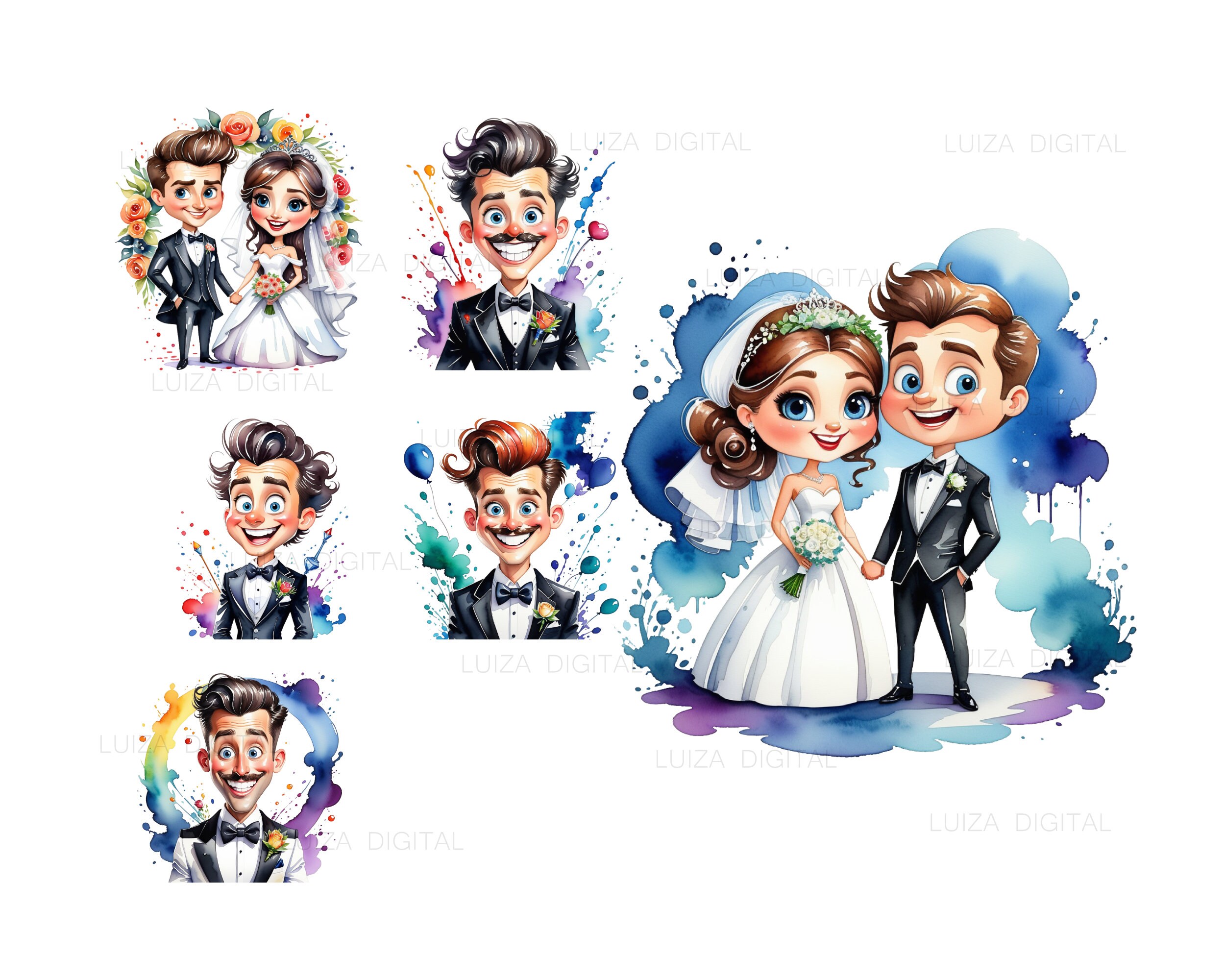 Wedding Clipart, Crazy Bride Clipart Bundle, Crazy Wedding Clipart ...