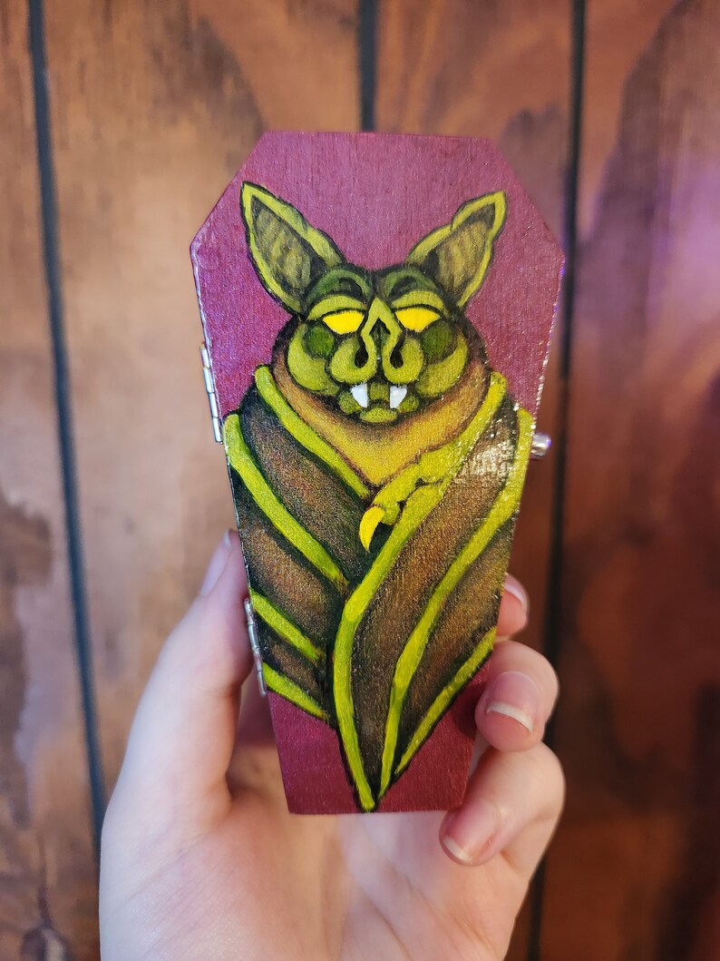Green Bat Coffin Box - Etsy