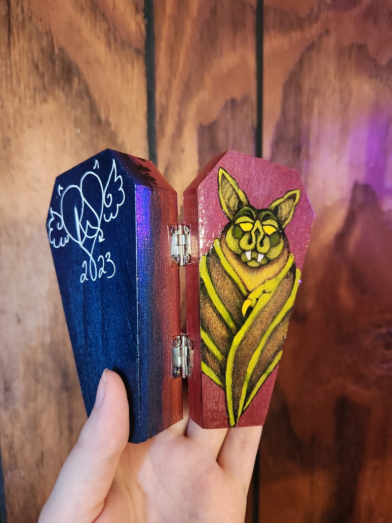 Green Bat Coffin Box - Etsy