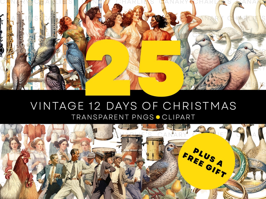 12 Days of Christmas Clip Art, Transparent Pngs for Commercial Use ...