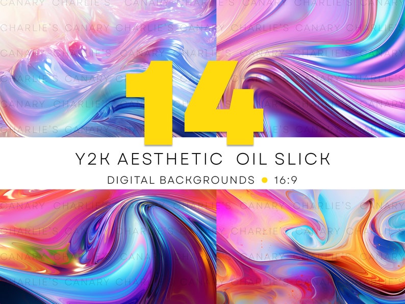 Y2k Oil Slick Virtual Background, Zoom Background, Streamer Twitch ...