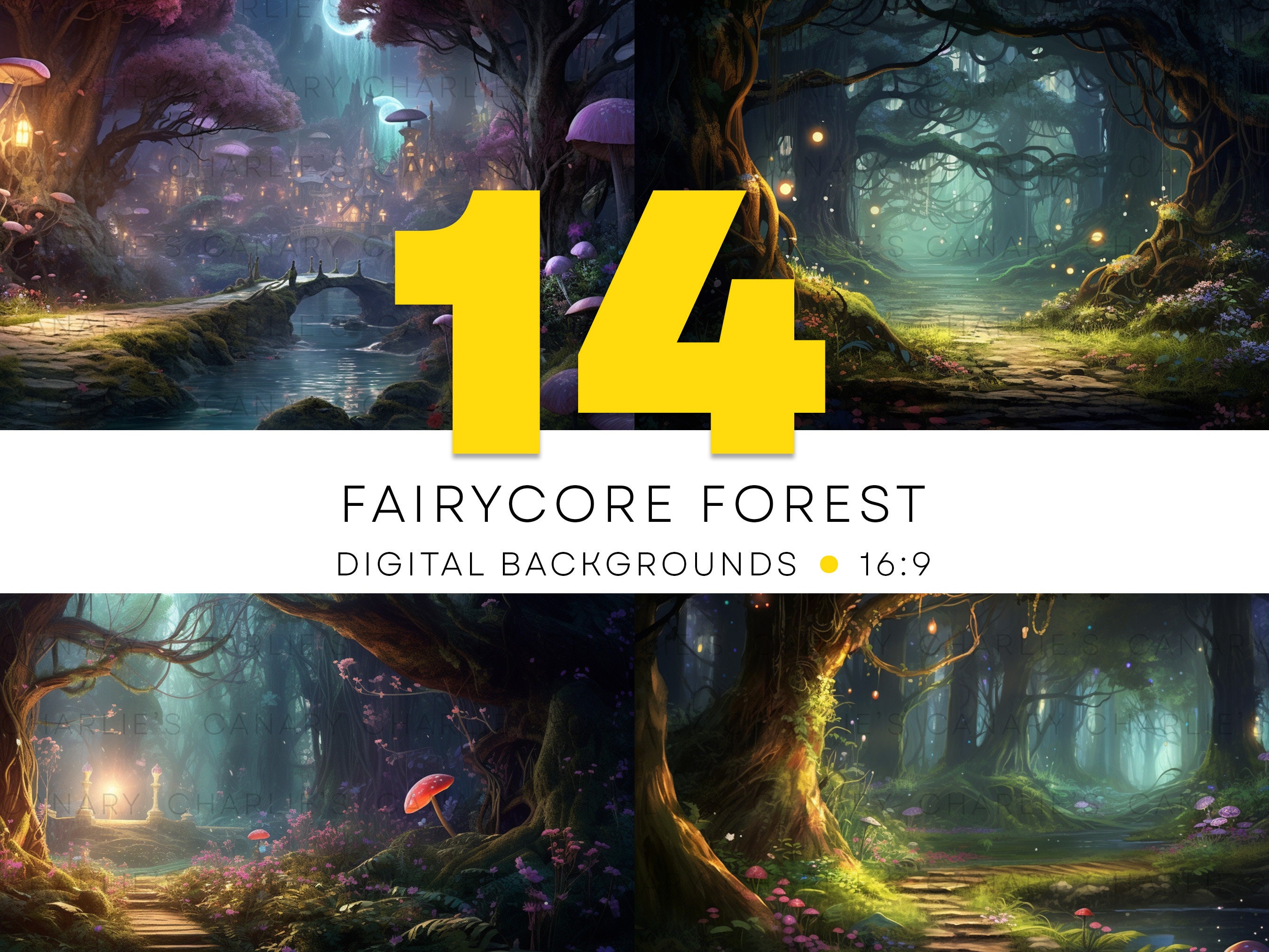 Fairycore Forest Virtual Background, Zoom Background, Streamer Twitch ...