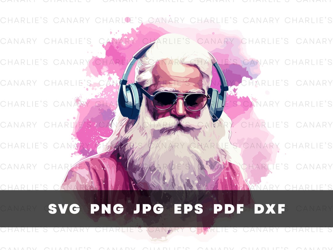 Disco Pink Santa Claus SVG, PNG, DXF, Retro Santa, Pink Christmas ...