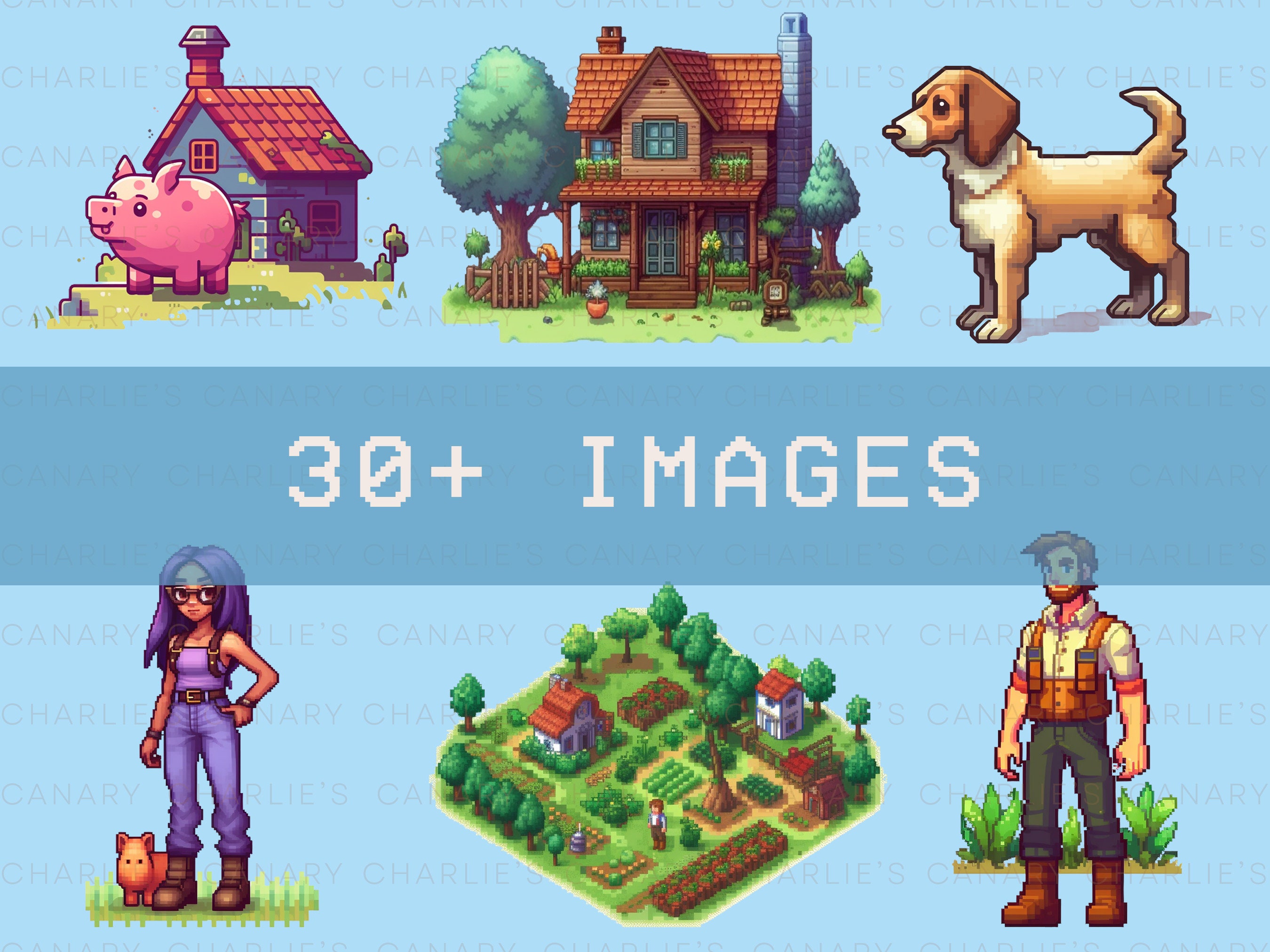 Farming SIM Pixel Art Clip Art Transparent Pngs for - Etsy