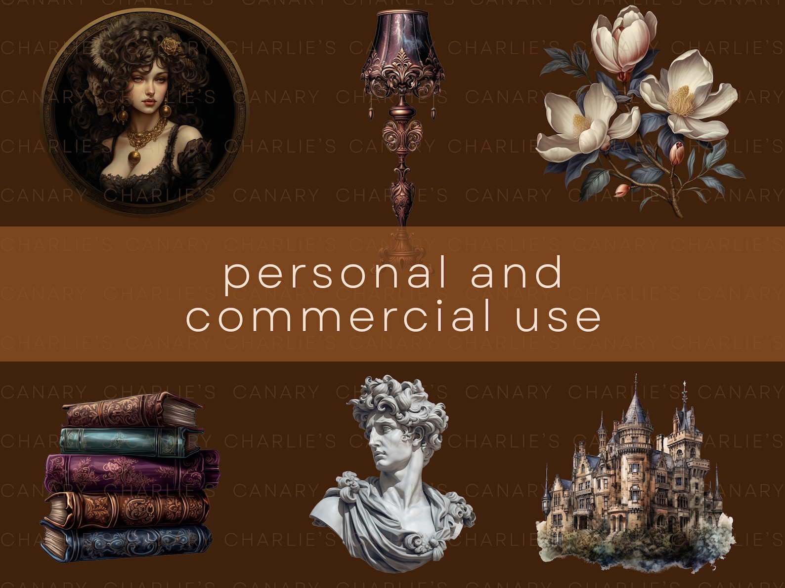 Dark Academia Clip Art, Dark Cottagecore, Library Clipart, Dark ...