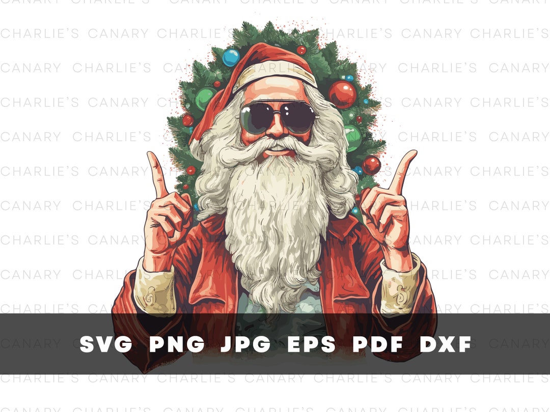 Peace & Love Chill Santa Claus SVG, PNG, DXF, Retro Santa, Pink ...