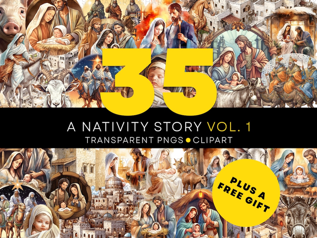 Nativity Scene Christmas Clip Art, Transparent Pngs for Commercial Use ...