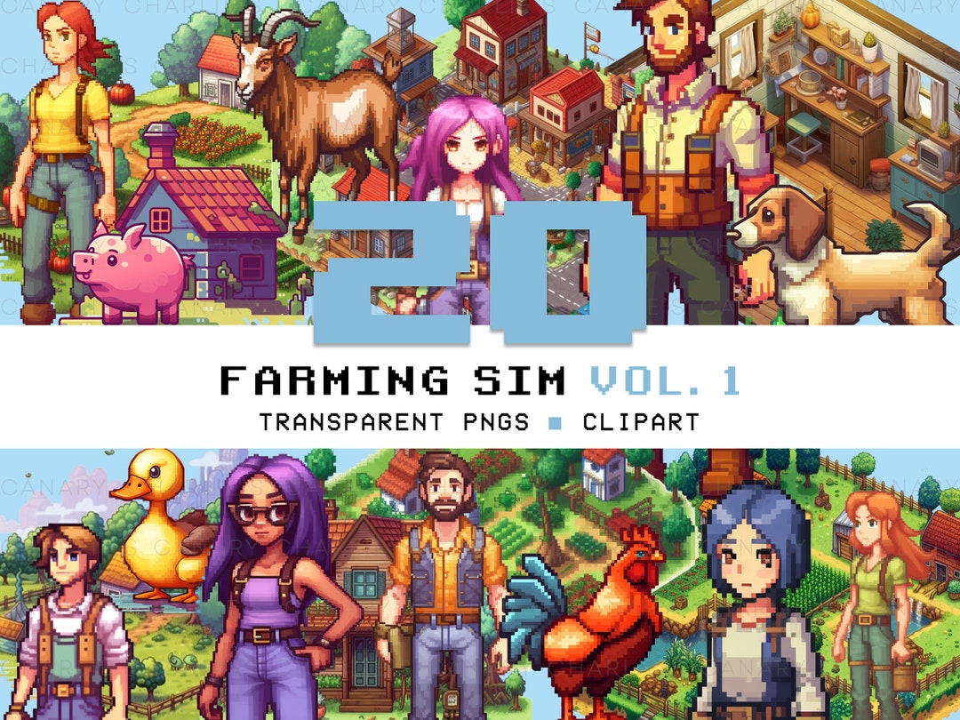 Farming SIM Pixel Art Clip Art, Transparent Pngs for Commercial Use ...
