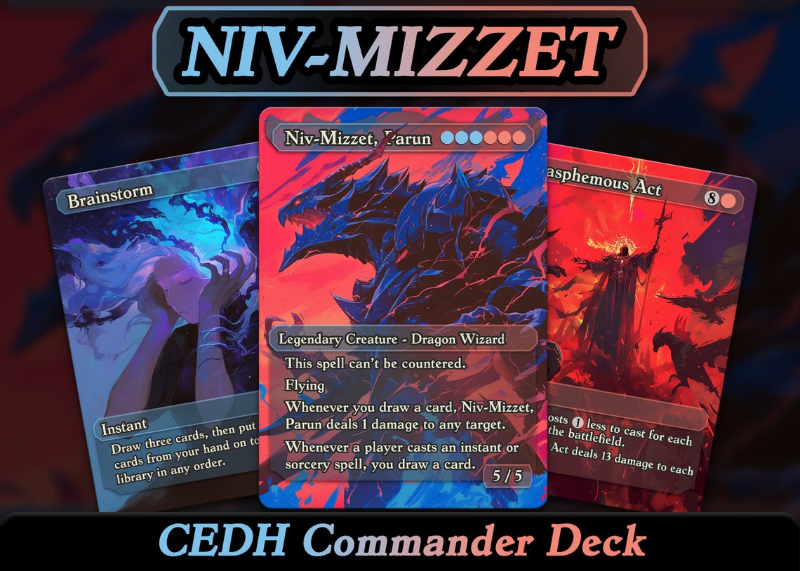 Commander Deck Niv-mizzet MTG Proxies, Custom CEDH Izzet Deck 107 Unique Cards, Quality ...
