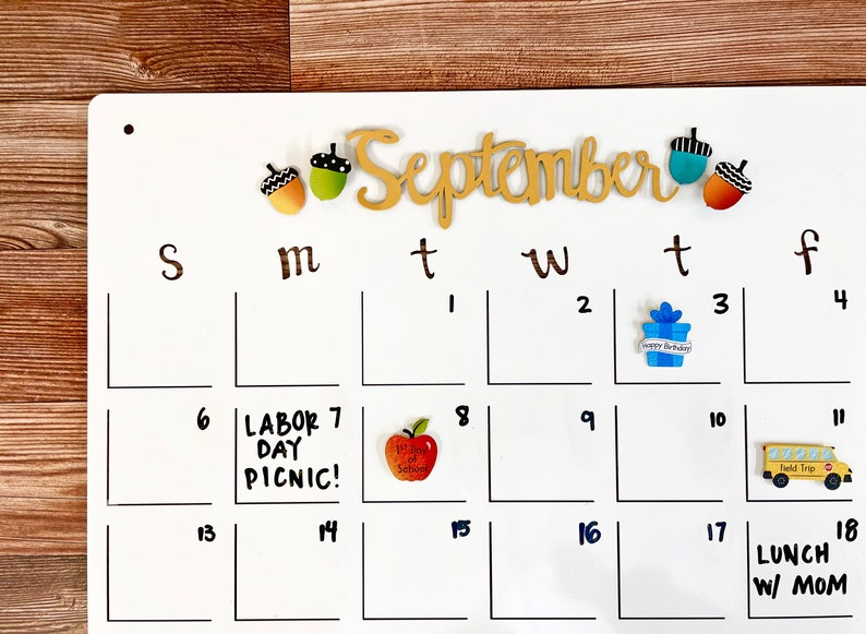 School Days Calendar Magnets Set of 4 - First Day of School, Picture ...