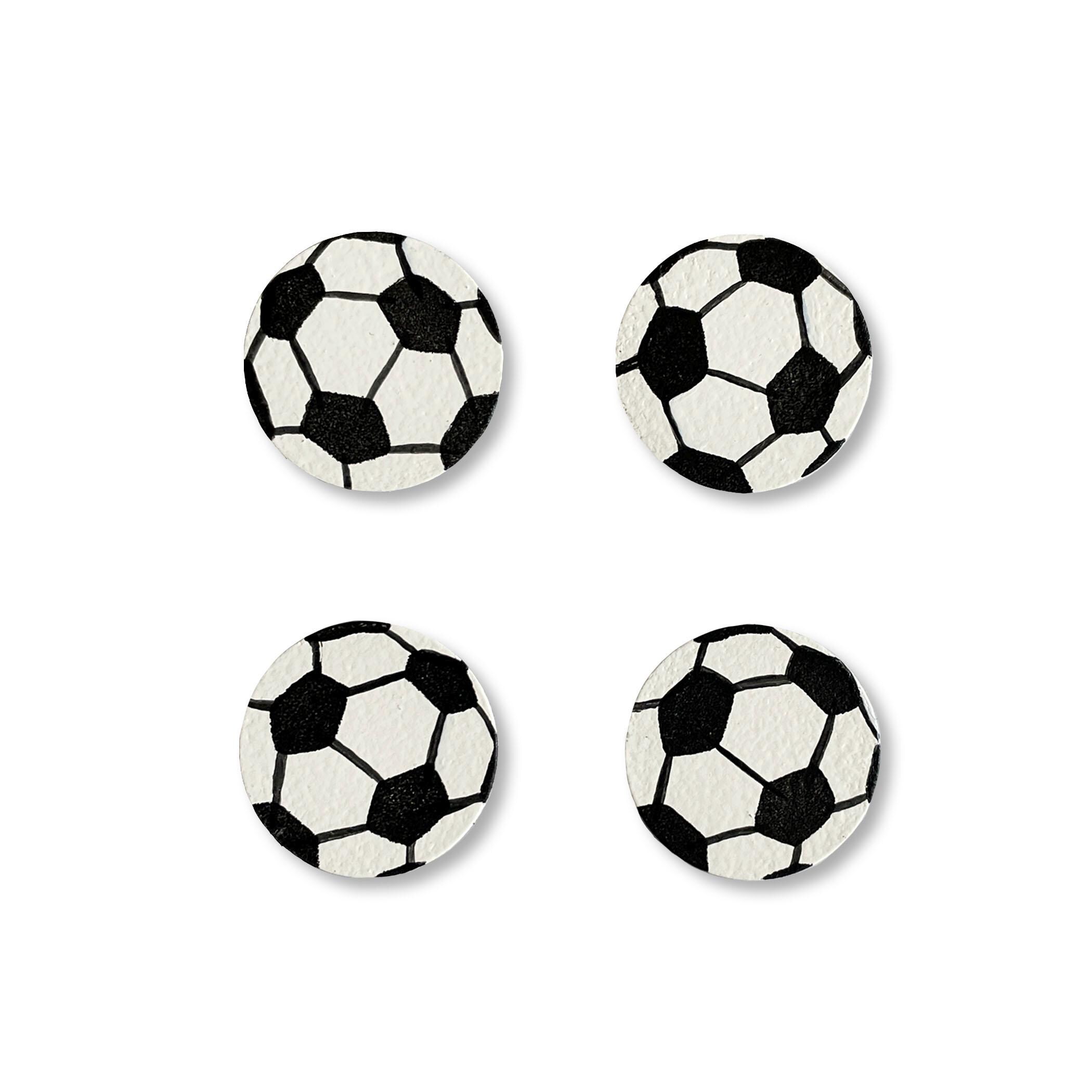 Soccer Ball Magnets S/4, Hand Painted, Sports Magnets, Calendar ...