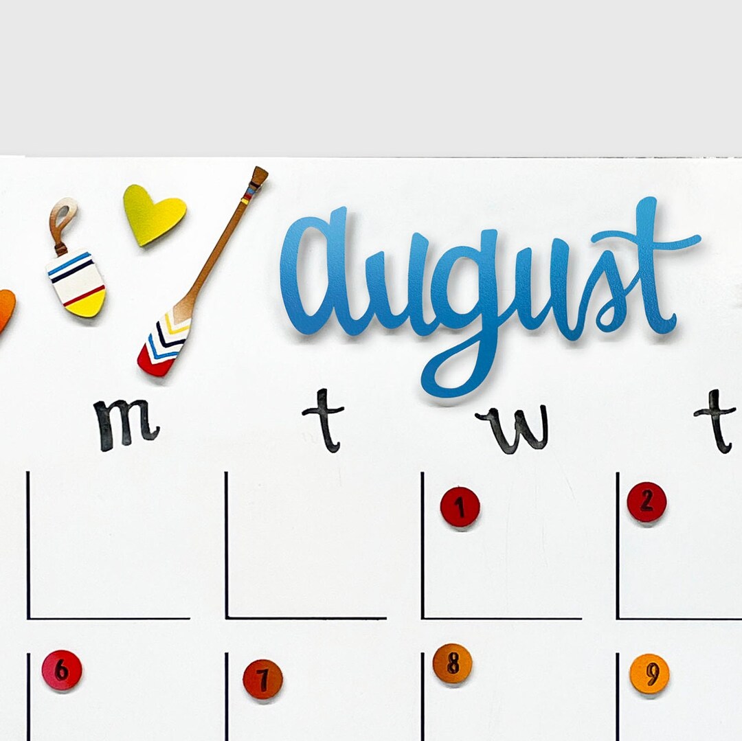 August Hand-painted Month Magnet Cute & Colorful Organization for Your ...