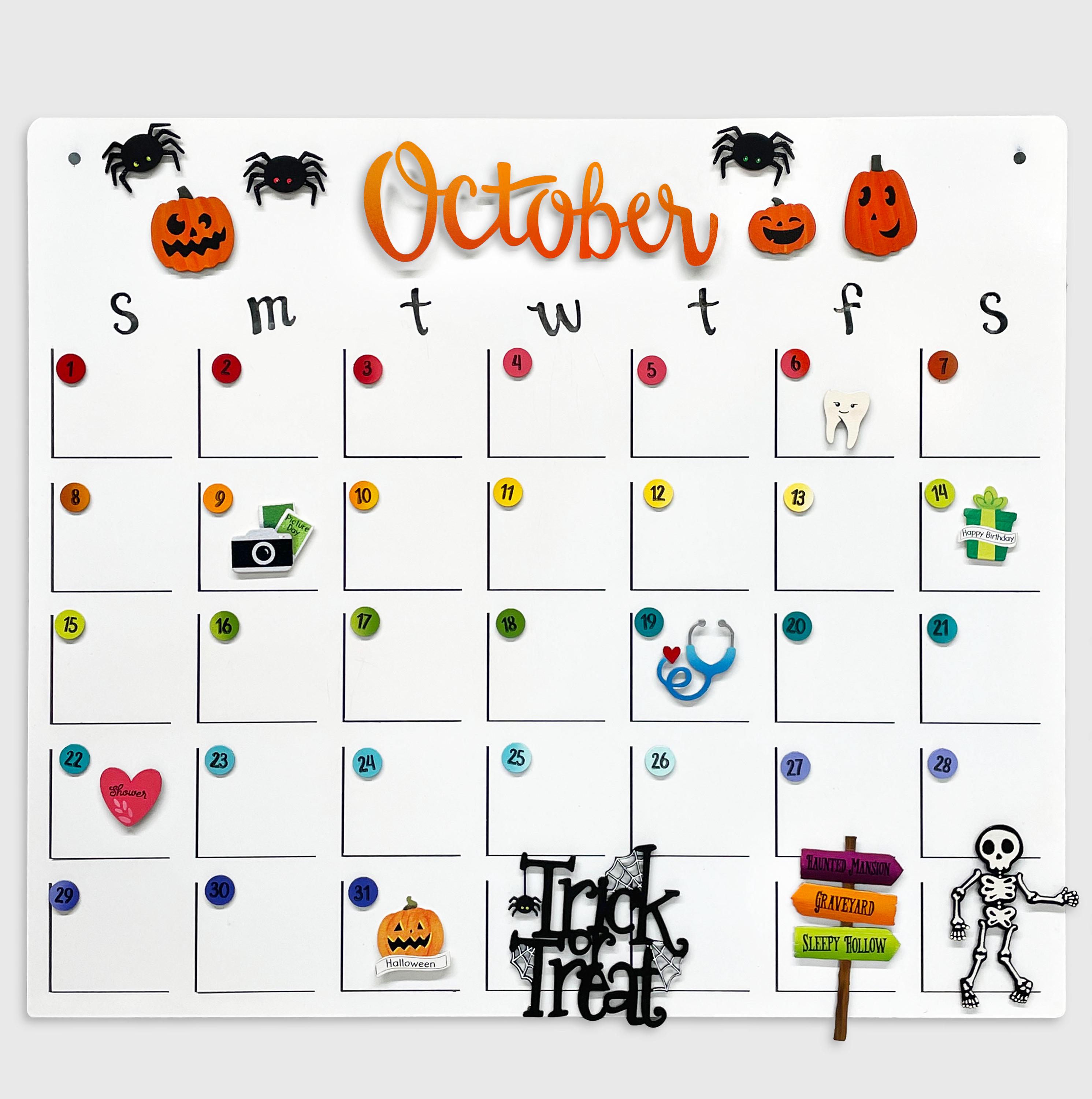 Hand-painted Month Magnet: Colorful Calendar Organization - Etsy