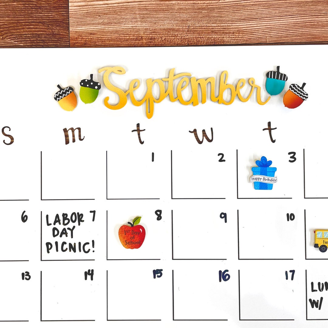 September Hand-painted Month Magnet Cute & Colorful Organization for ...