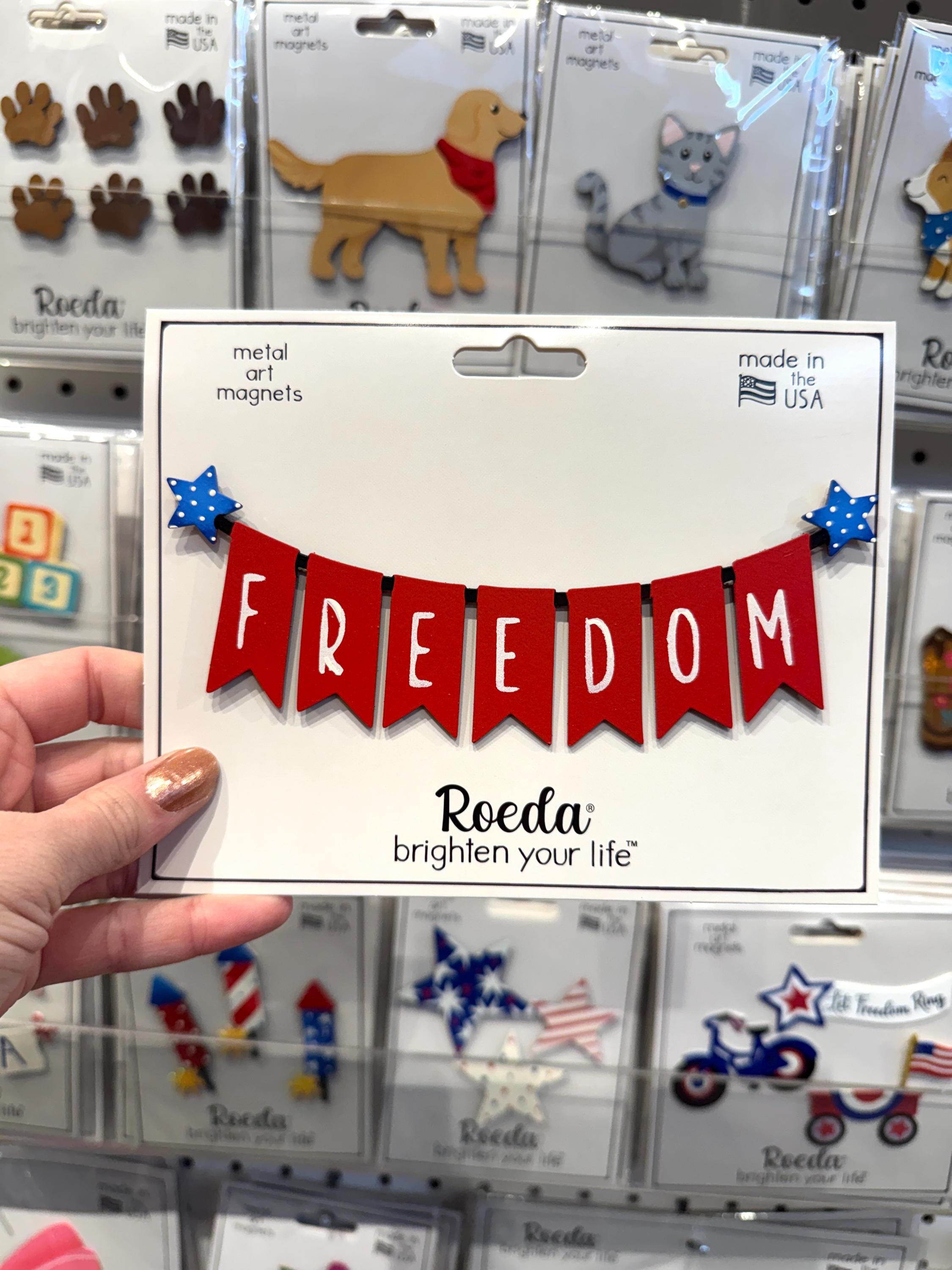 Freedom Banner Hand Painted Magnet (6.5"w) - Etsy