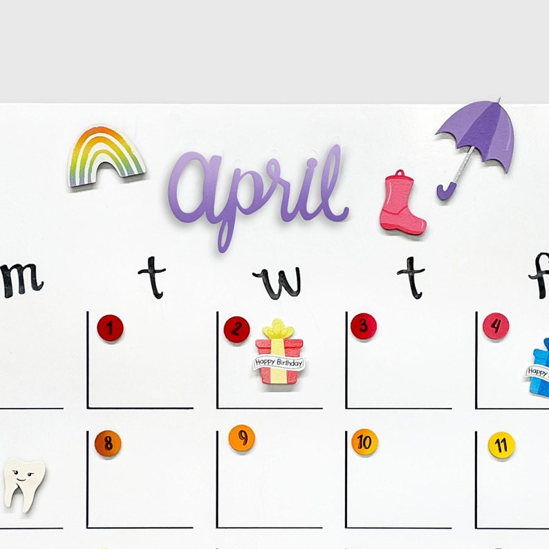 Hand-painted Month Magnet: Colorful Calendar Organization - Etsy