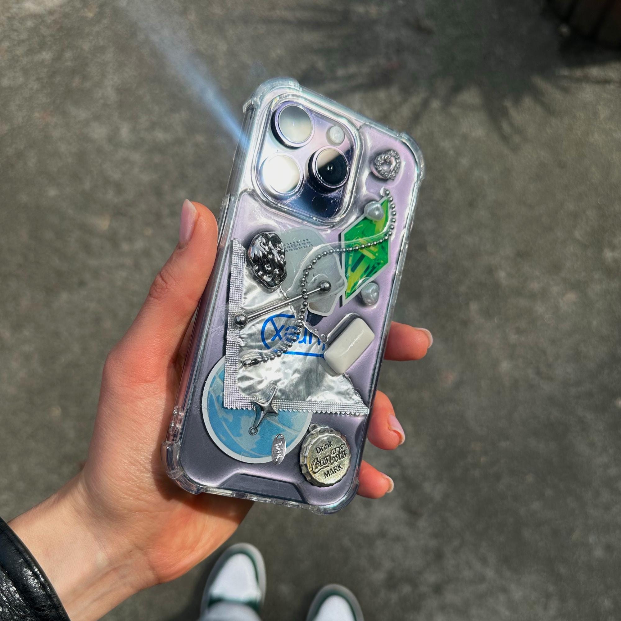 Resin Aesthetic Phone Case, Decoden Phone Case for iPhone 16 15 14 13 ...