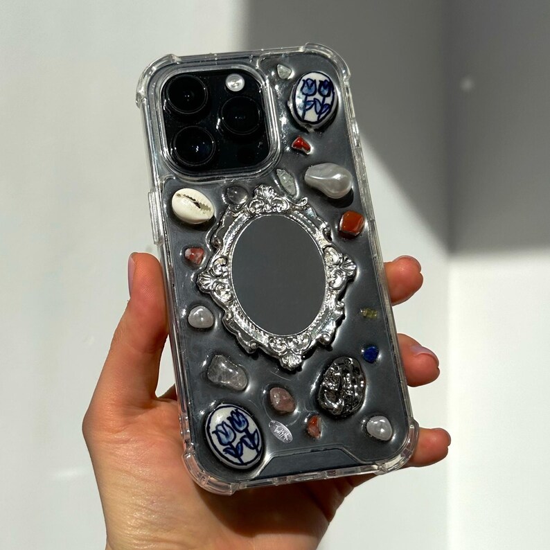 Resin Aesthetic Phone Case, Decoden Phone Case for iPhone 16 15 14 13 ...