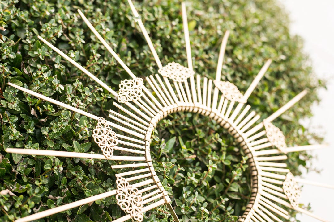 Ethereal Glowing *helios* Halo Crown Sunburst Crown Sunburst Headpiece ...