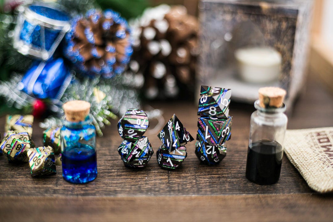 Drow Forged Dnd Polyhedral Dice Set TTRPG Dice Metal Dice Comes With ...