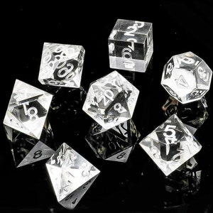 Ice Knife - Dragon Dice Set - Dnd Polyhedral Sharp Edge Resin Dragon ...