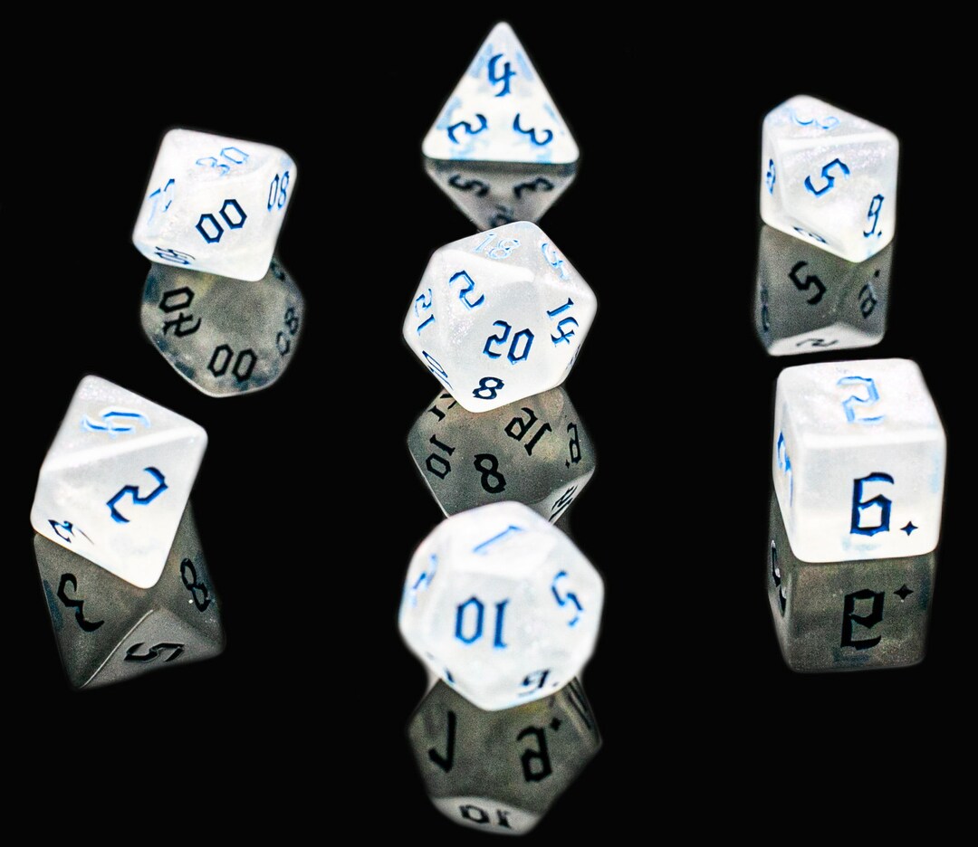 Snow Flurry - Dnd Polyhedral Dice Set -TTRPG Dice - Etsy