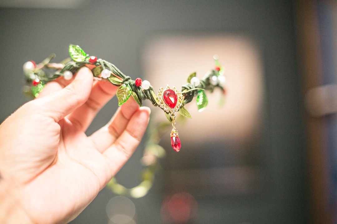 Royal Ruby* Woodland Elf Wedding Circlet With Customizable Gemstone ...