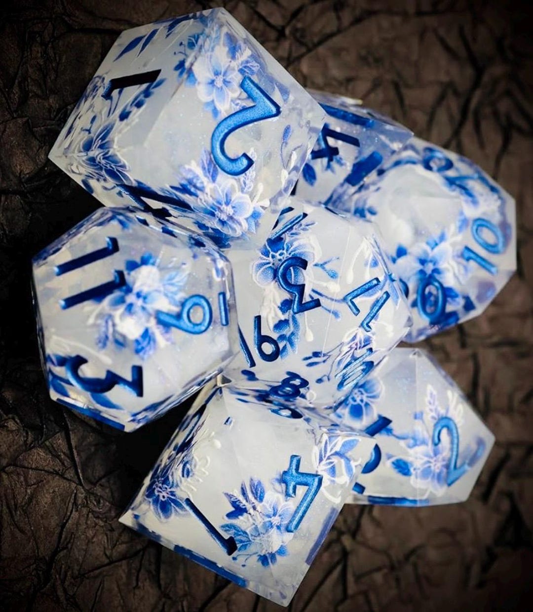 Pearl Blossom D&D TTRPG Polyhedral Dice Set Porcelain Dnd Dice - Etsy