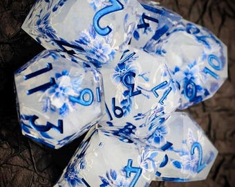 Regal Porcelain Dice | Teacup Dice | Floral Dice | Artisan Resin Dice ...