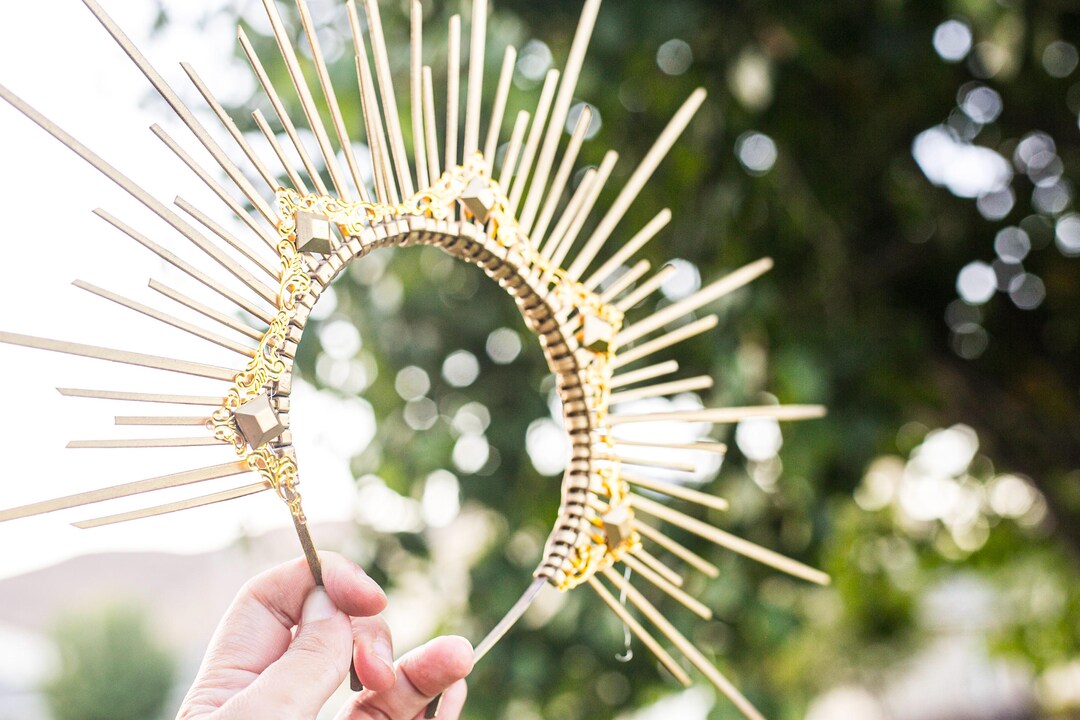 Ethereal Glowing helios Halo Crown Sunburst Crown Sunburst Headpiece ...