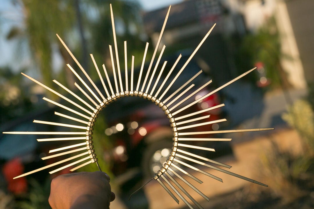 Ethereal Glowing *helios* Halo Crown Sunburst Crown Sunburst Headpiece ...