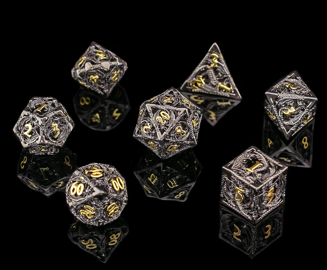 Dragon Scales - Dnd Polyhedral Dice Set - Metal Dragon Dice TTRPG Dice ...