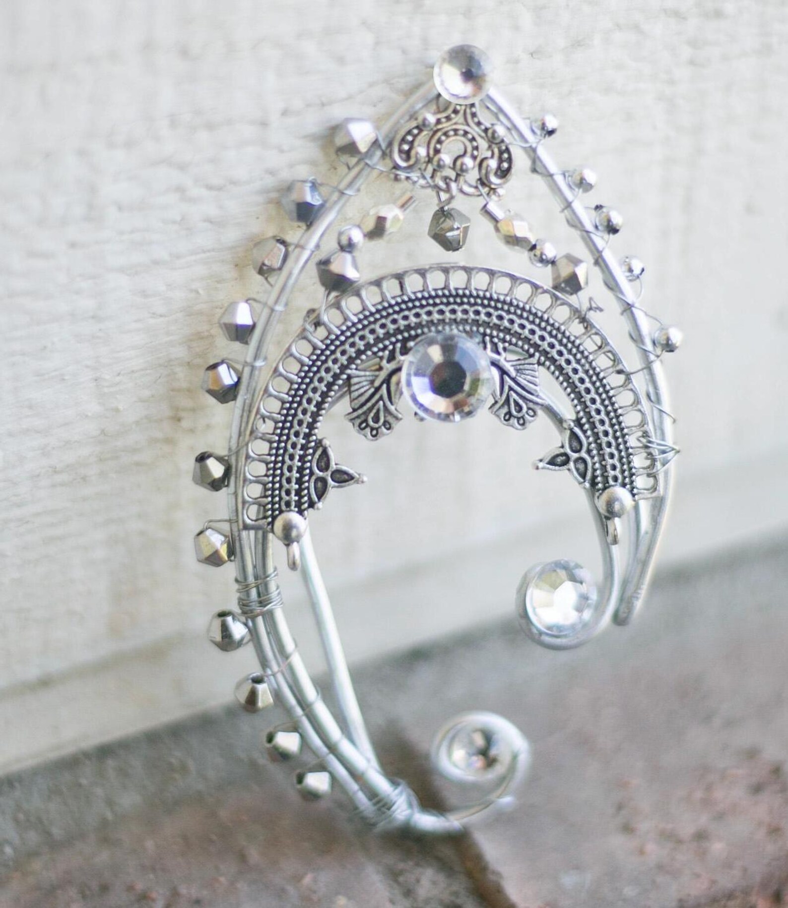 Ethereal *high Elf* Moonlight Gemstone Ear Cuffs - Elven Ear Cuffs ...