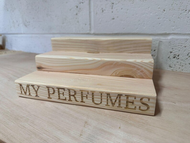 Personalised Engraved Wooden Perfume Fragrance Stand Dressing Table ...