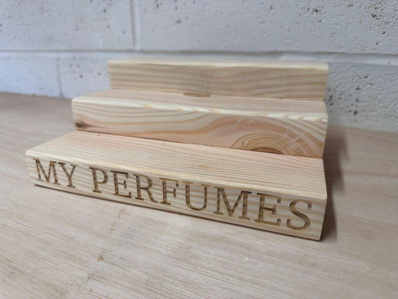 Personalised Engraved Wooden Perfume Fragrance Stand Dressing Table ...