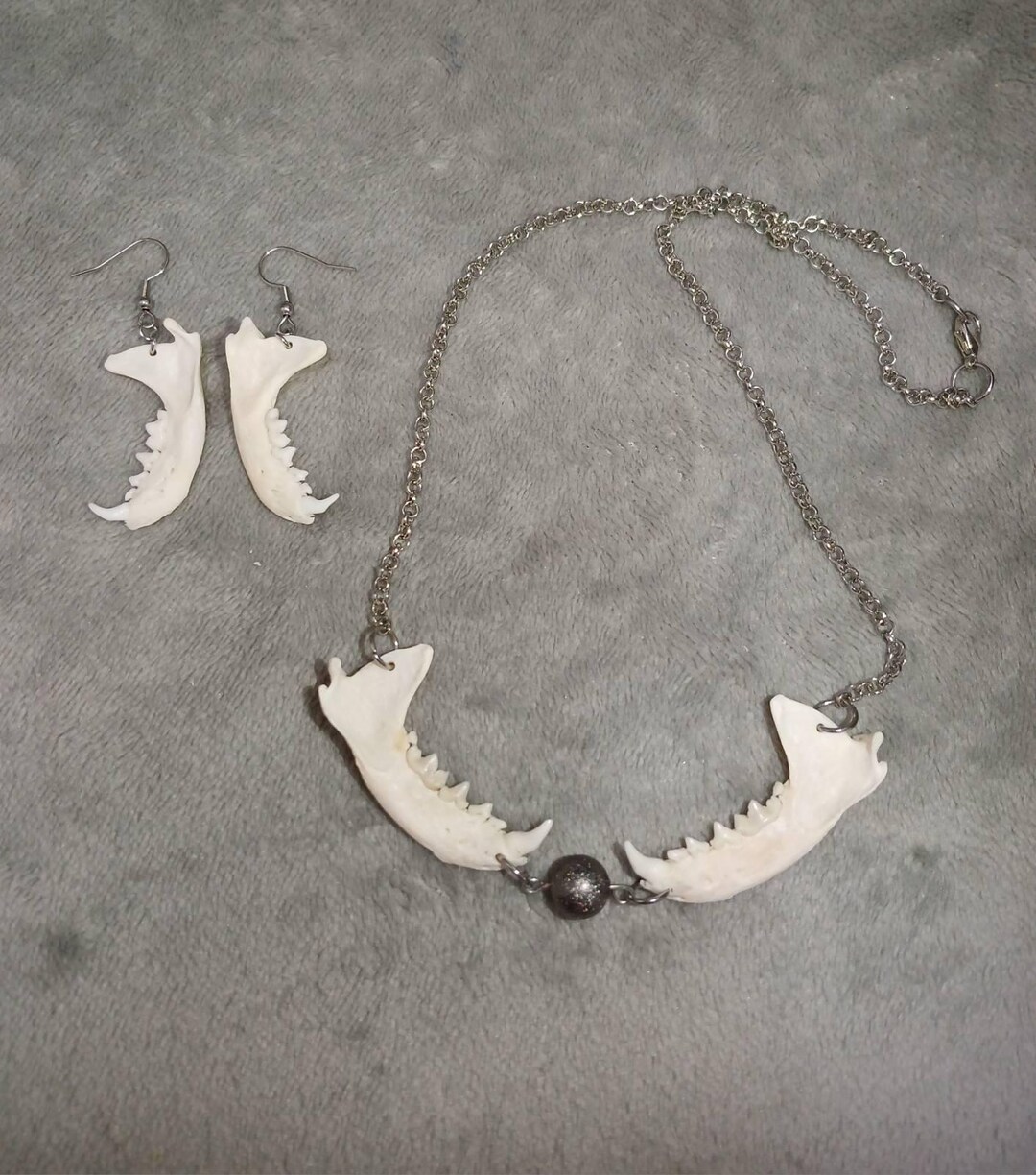 Real Bone Jewelry Set, Bone Jewelry, Bone Gift, Gothic, Teeth Jewelry ...