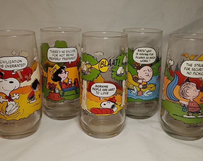 Vintage Mcdonald's Camp Snoopy Drinking Glasses - Etsy