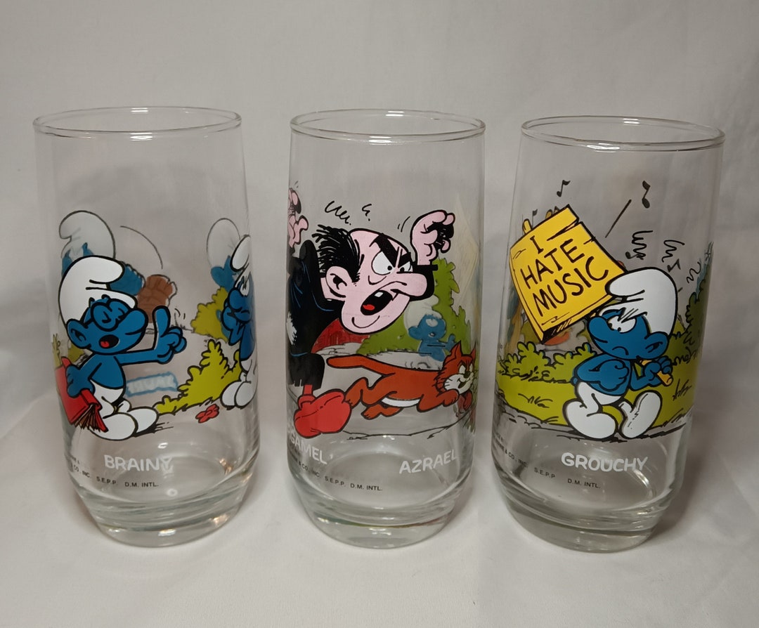 Vintage Smurfs Drinking Glasses - Etsy