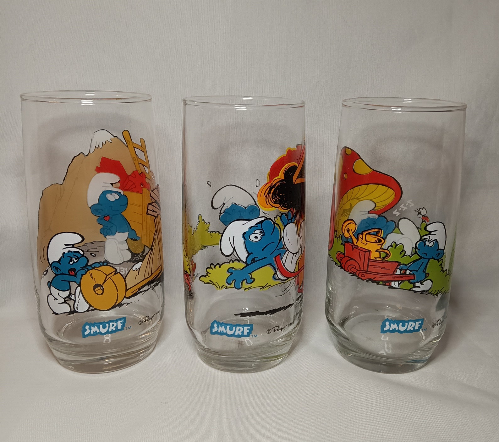 Vintage Smurfs Drinking Glasses - Etsy