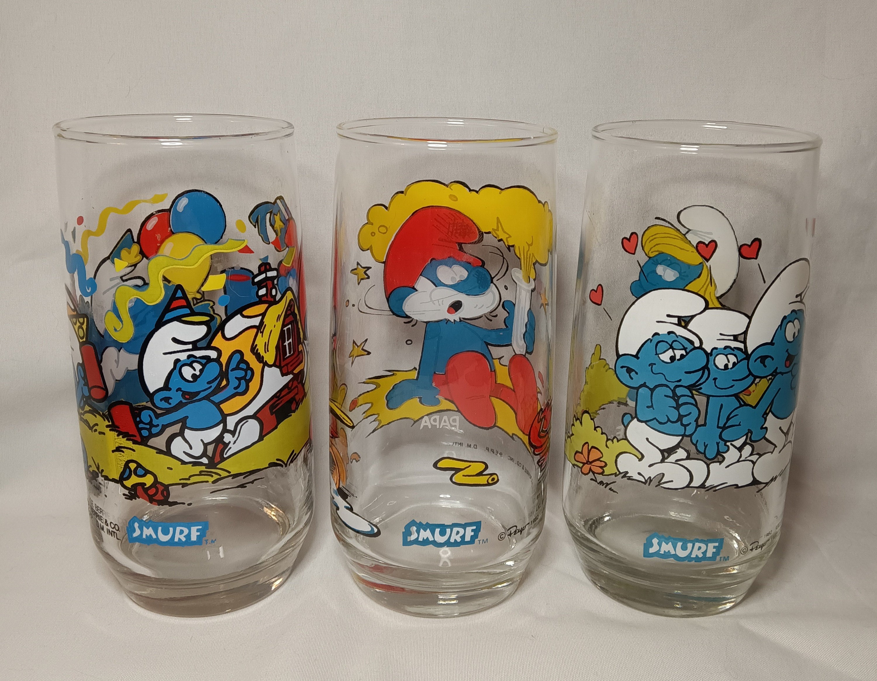 Vintage Smurfs Drinking Glasses - Etsy