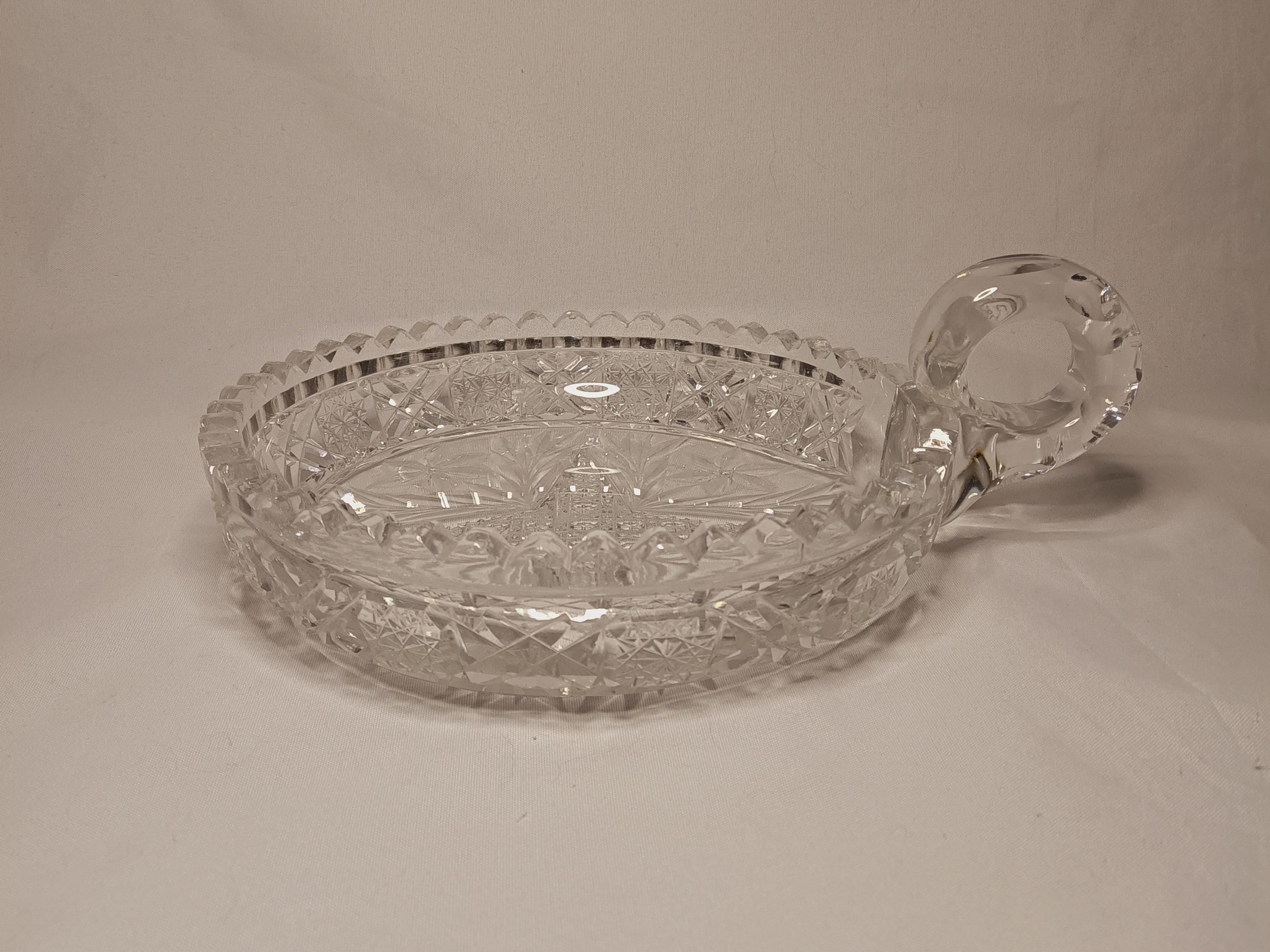 Vintage Manganese Cut Glass Dish With Finger Loop - Etsy