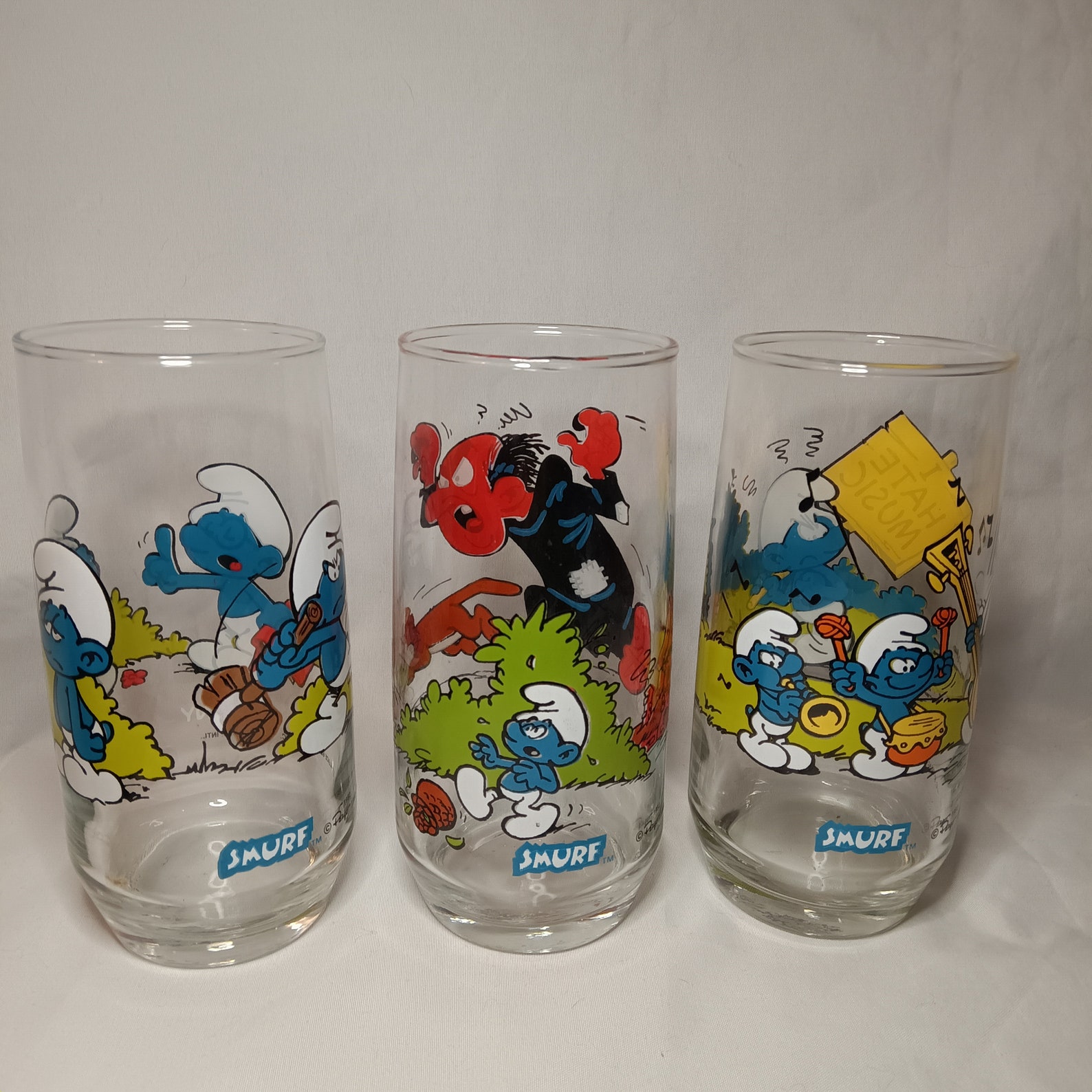 Vintage Smurfs Drinking Glasses - Etsy