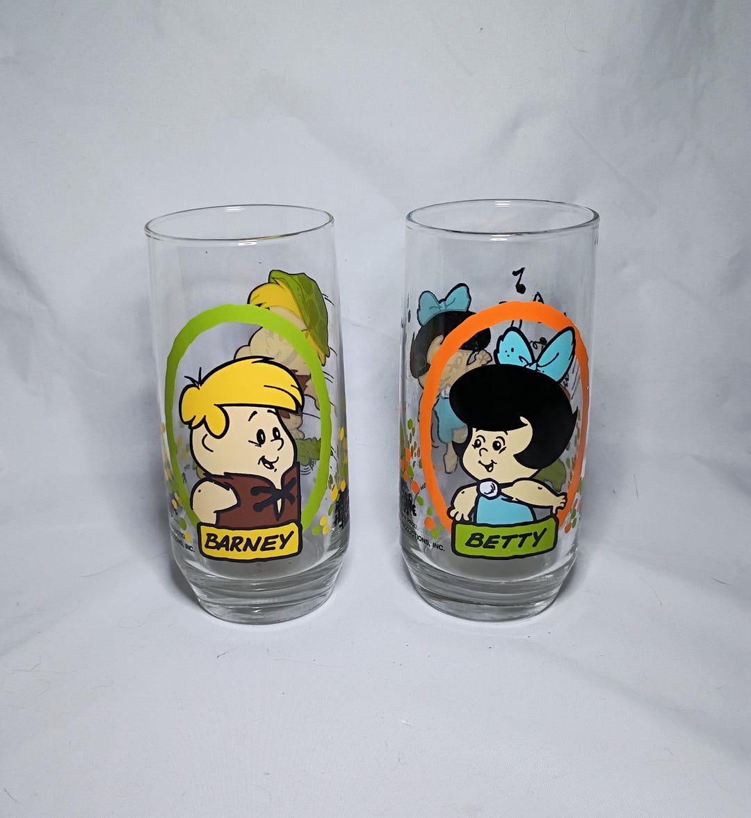 Vintage Flintstone Kids Barney and Betty Collectible Glasses - Etsy