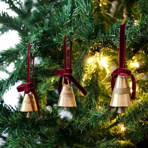 Velvet Elegance: Enchanting 3 Piece Bell Set Ornaments for a Timeless ...