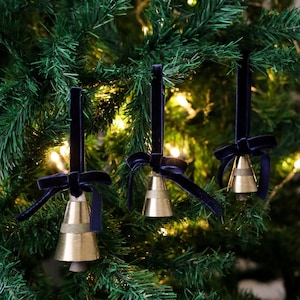 Velvet Elegance: Enchanting 3 Piece Bell Set Ornaments for a Timeless ...