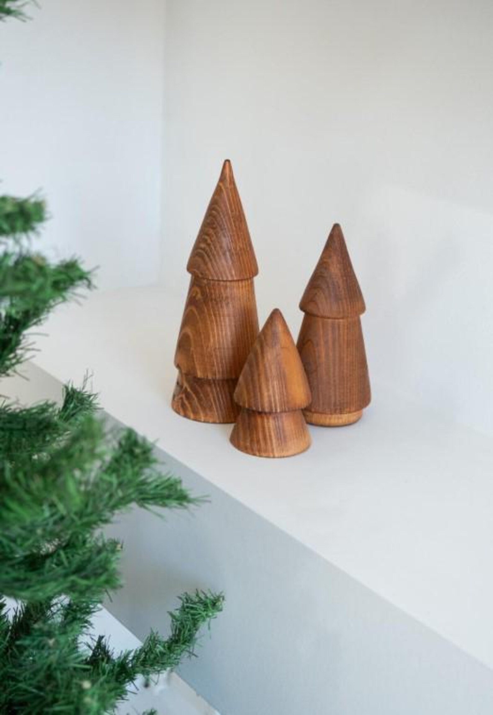 Handmade Christmas Decorative Pine Tree 3-piece Set - Brown - Etsy