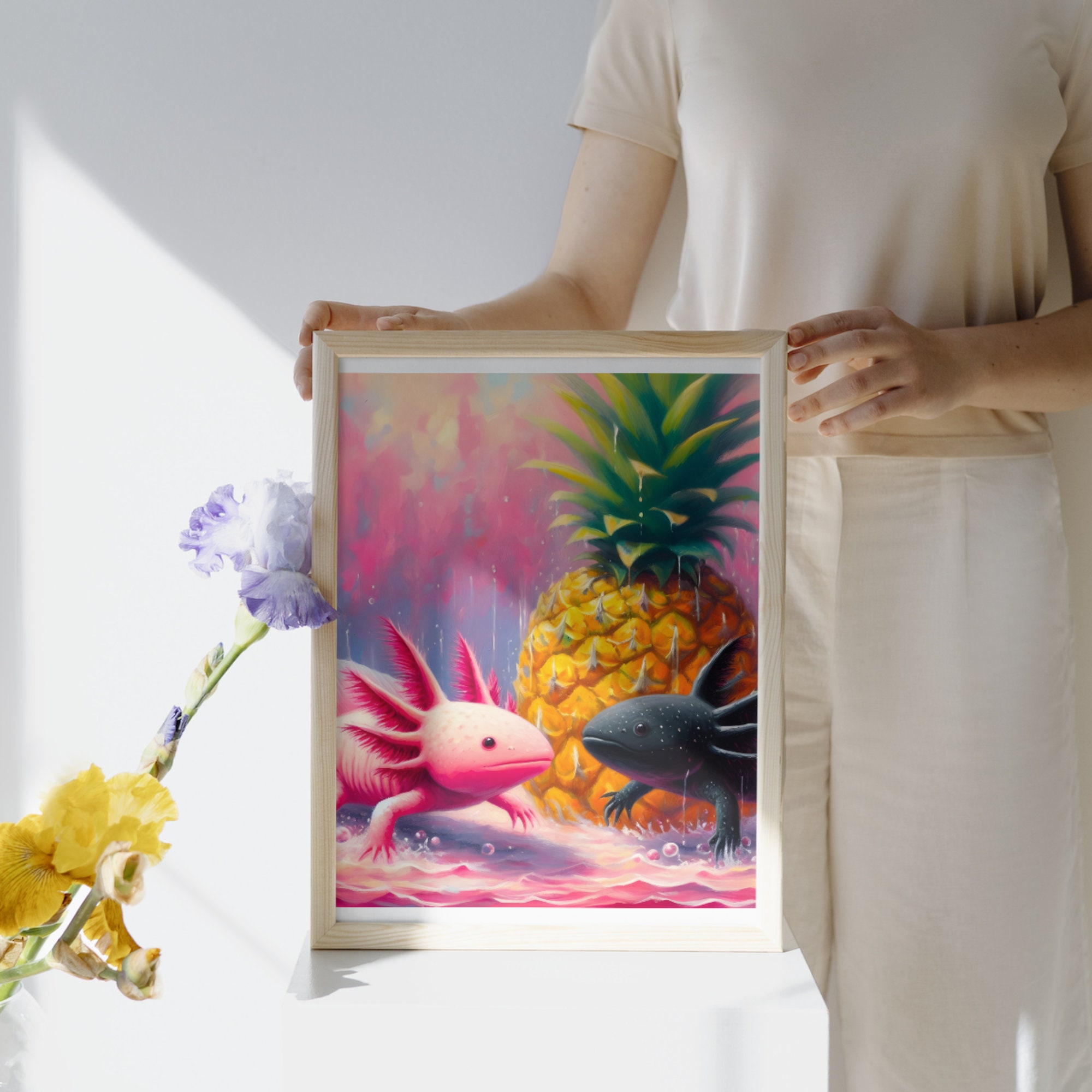 Axolotl Wall Art, Axolotl Print, Mexican Art, Kids Bathroom Art ...